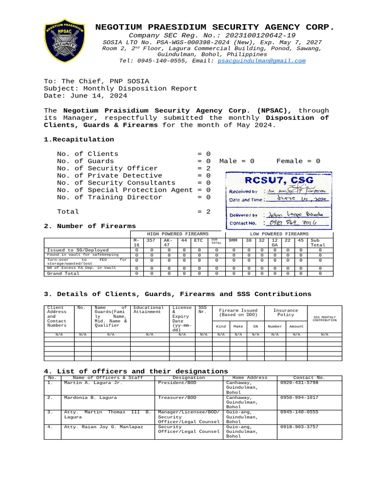 Monthly Disposition Report May 2024 | PDF