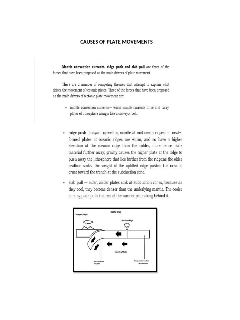 Causes of Plate Movements | PDF