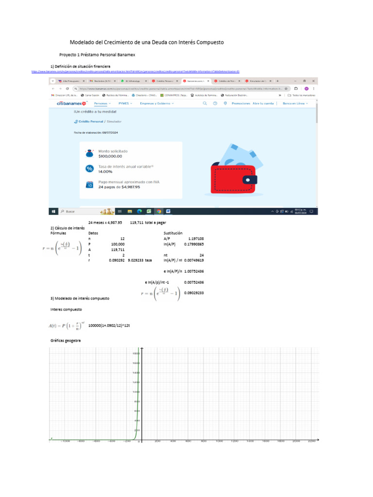Proyecto 1 Final Prestamo Personal Banamex | PDF