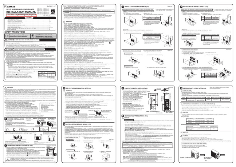 Daikin Installation Manual ACCU | PDF