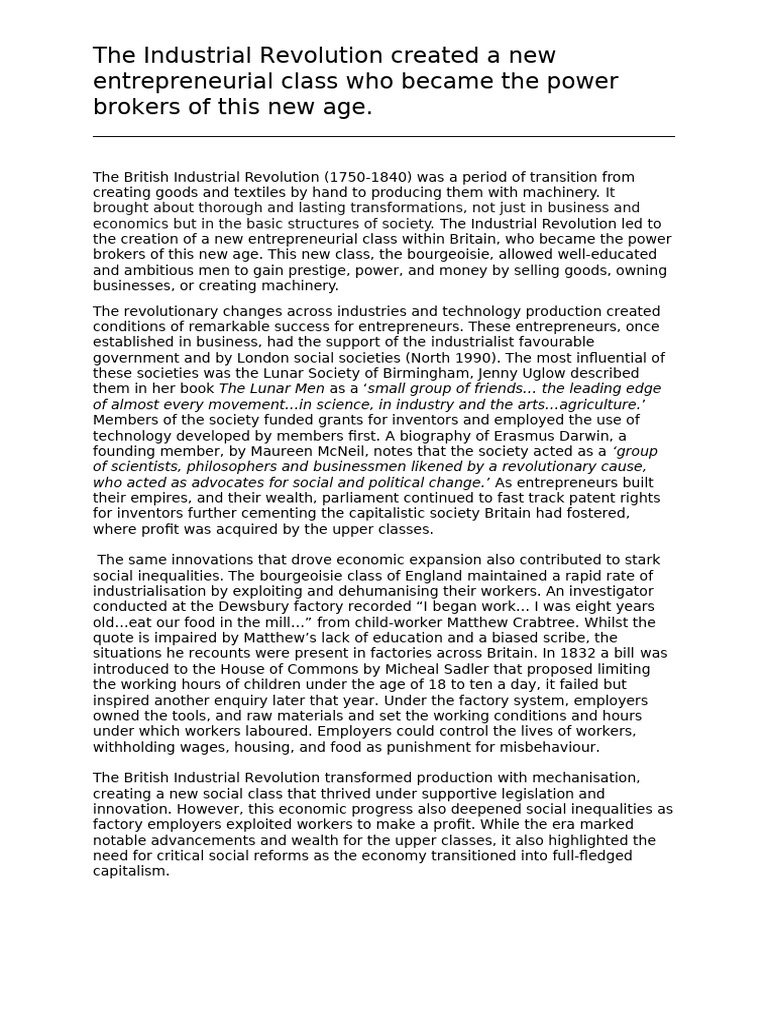 Industrial Revoloution | PDF | Industrial Revolution | Politics
