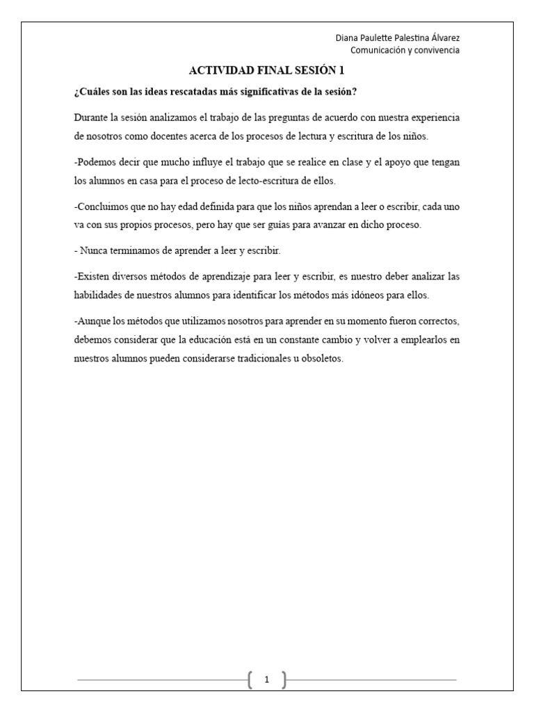 Conclusión-SESIÓN1 | PDF