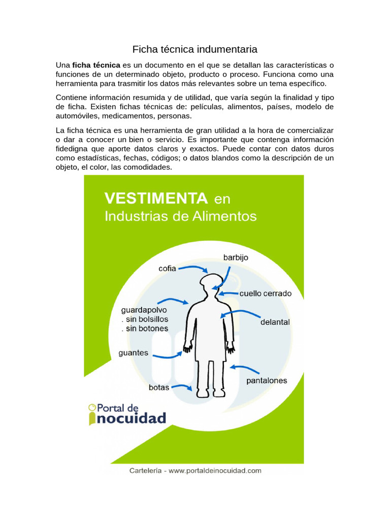 Ficha Tecnica de Indumentaria | PDF