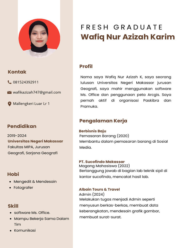 CV - Wafiq Nur Azizah K. | PDF