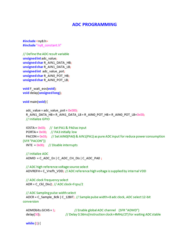 Adc Programming | PDF