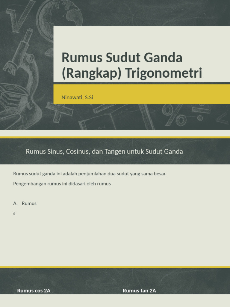 Rumus Sudut Ganda (Rangkap) Trigonometri | PDF