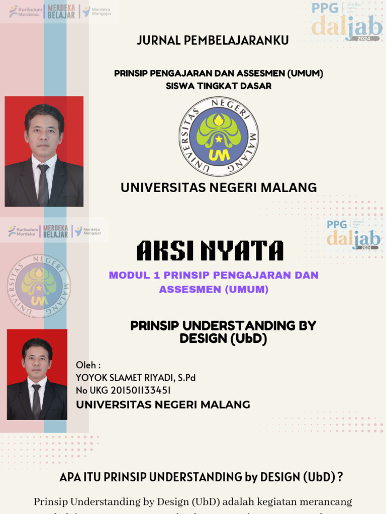 Aksi Nyata Jurnal Pembelajaranku Modul 1 - Modul Ajar Dengan Prinsip Ubd | PDF