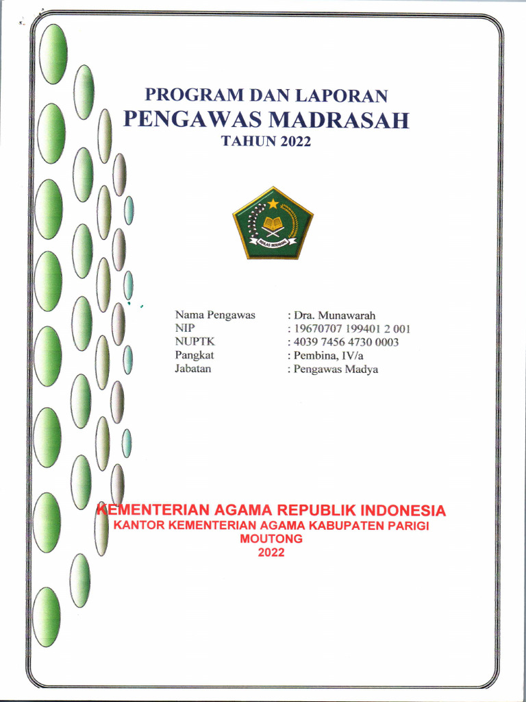 Program Dan Laporan Pengawas Madrasah Tahun 202 | PDF