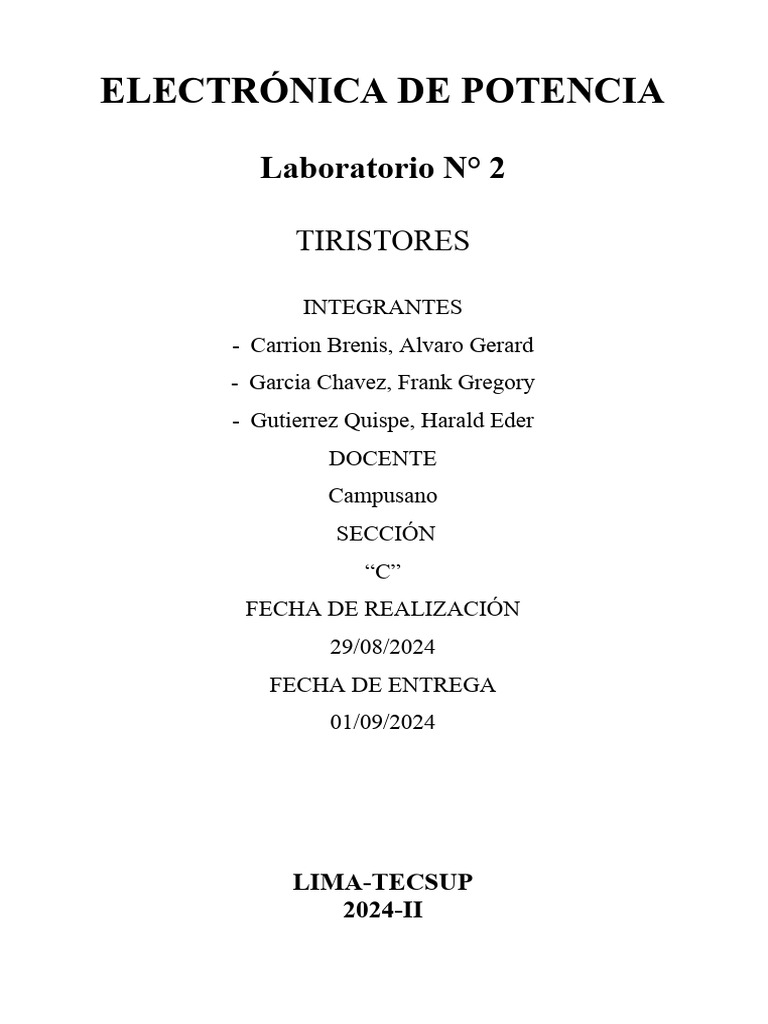 Lab02 - Electronica de Potencia | PDF