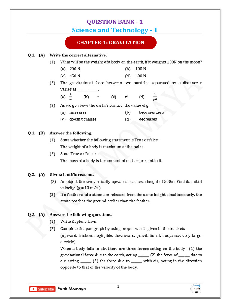 Science 1 QB - 2 | PDF