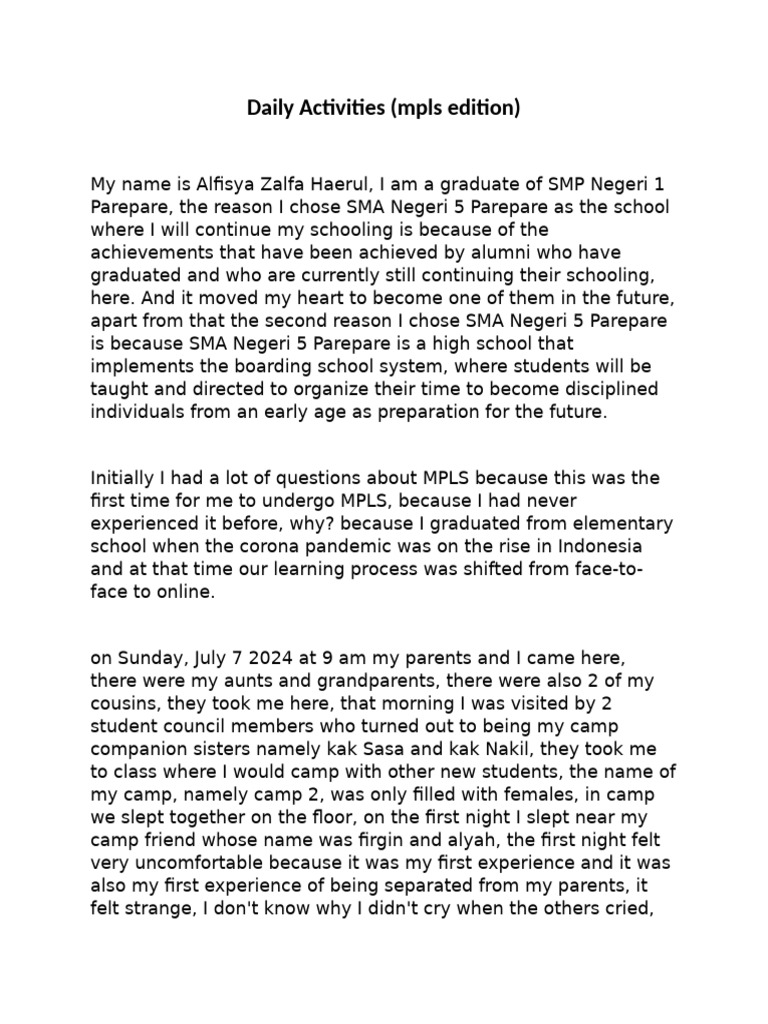 Daily Activities | PDF