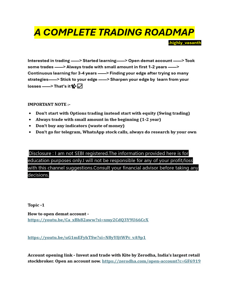 Trading Roadmap | PDF