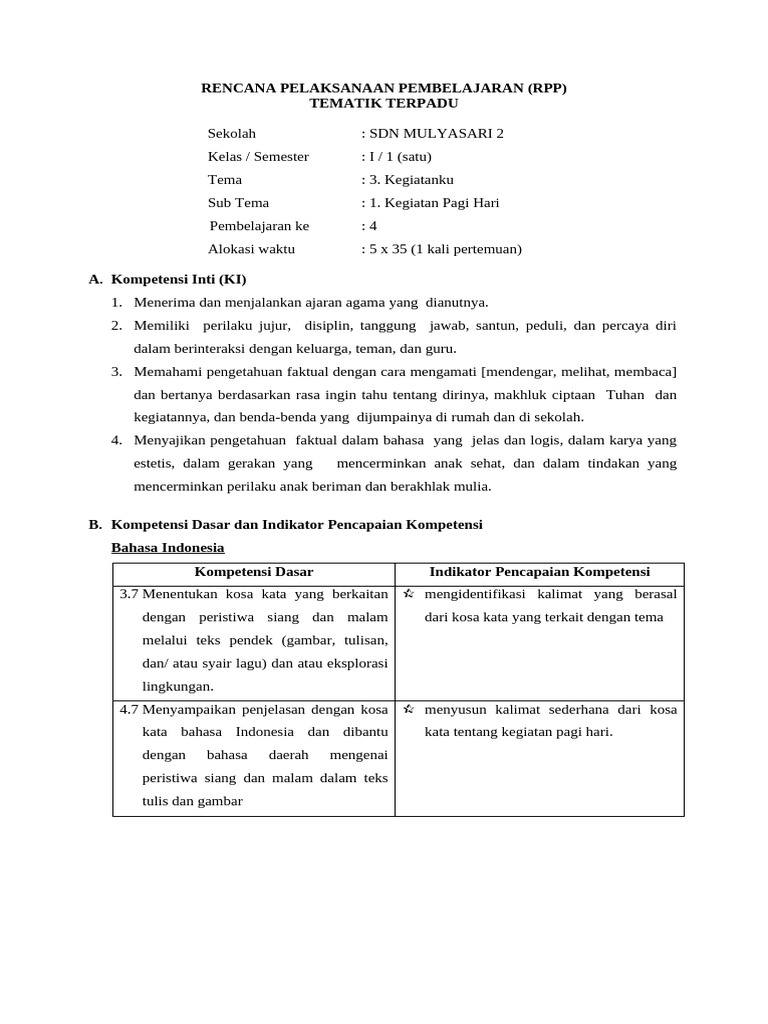 Subtema 3 Pemb. 4 | PDF | Language Arts & Discipline