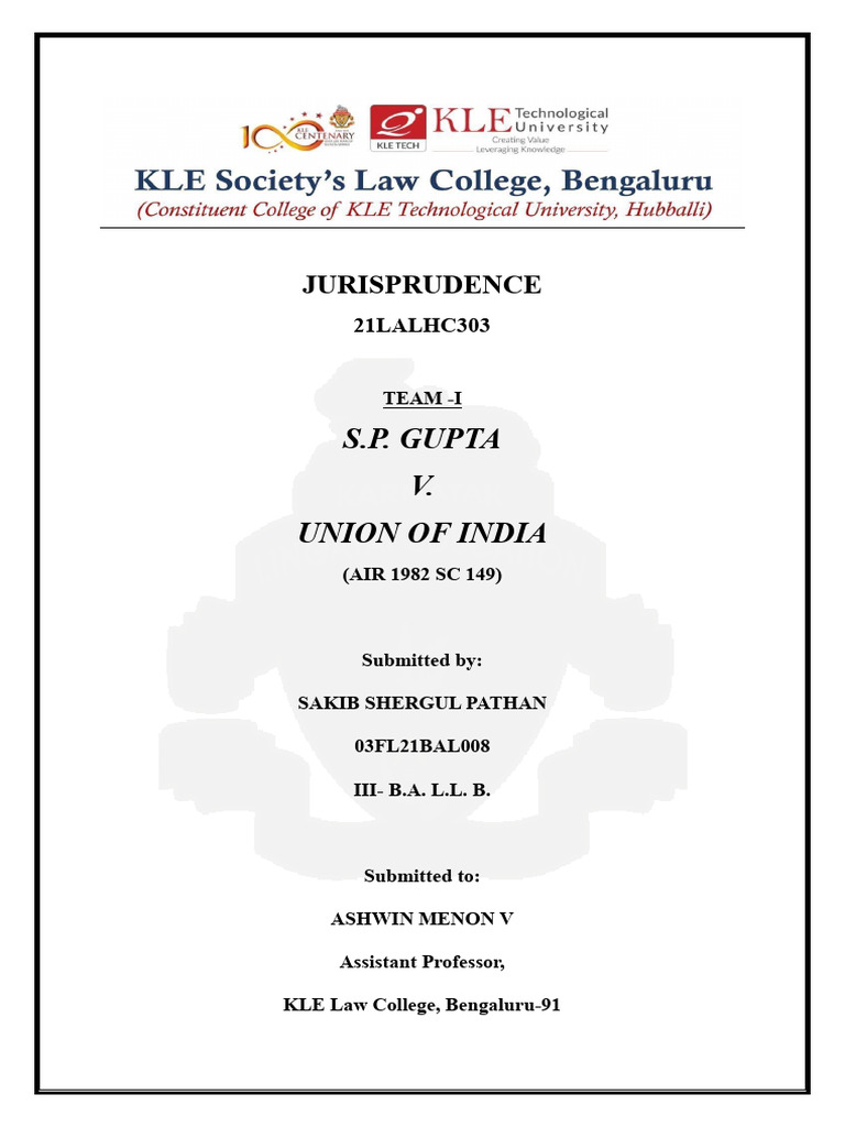 S P Gupta Vs Union of India | PDF