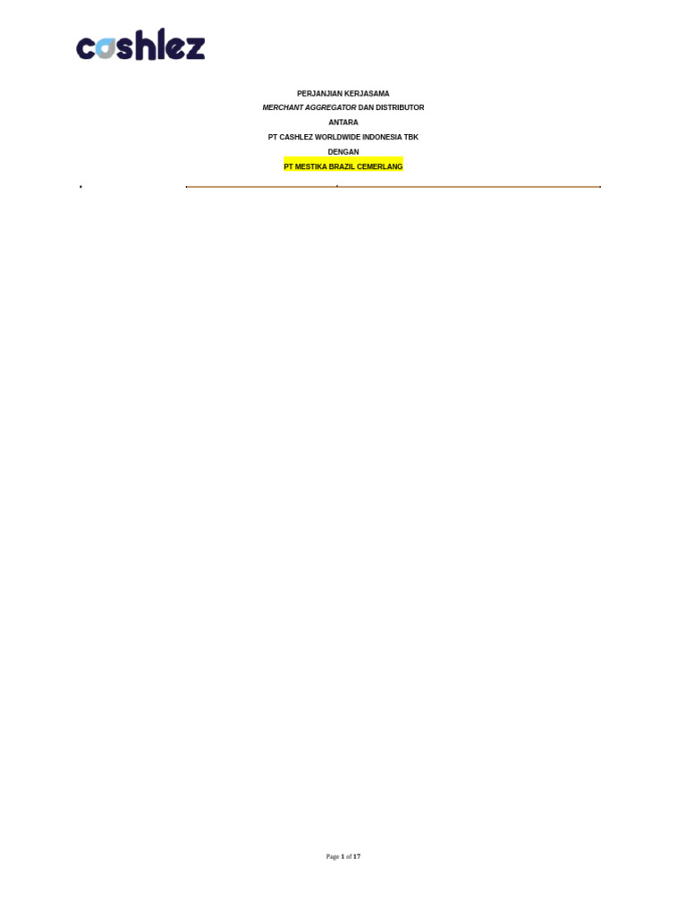 DRAFT PKS EDC-Qris 2024 PT M | PDF