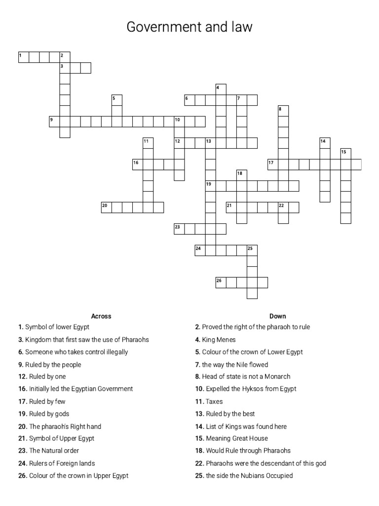Government and Law - Crossword Labs | PDF