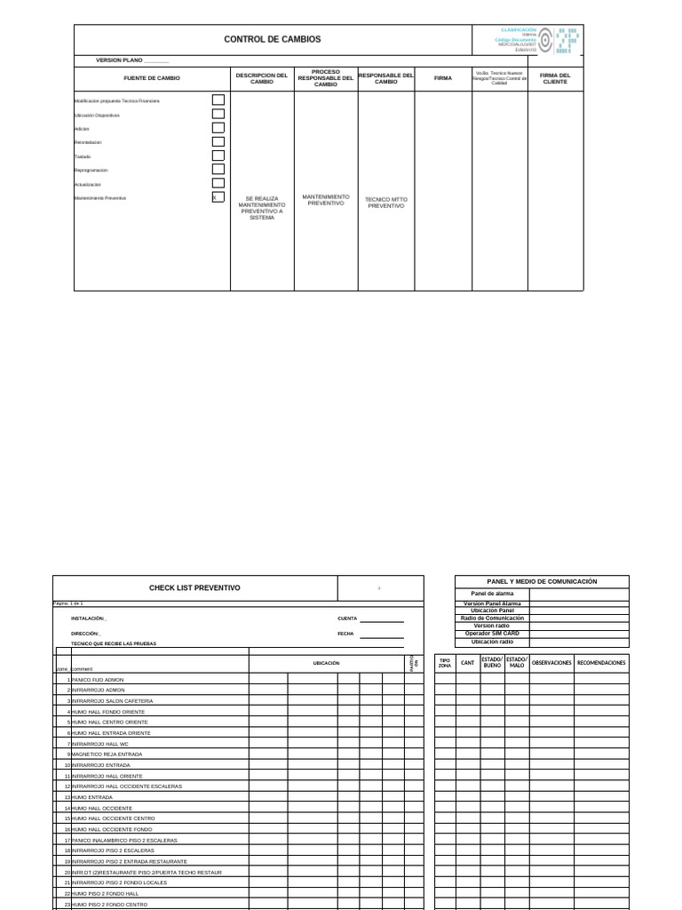 Check List Preventivo | PDF