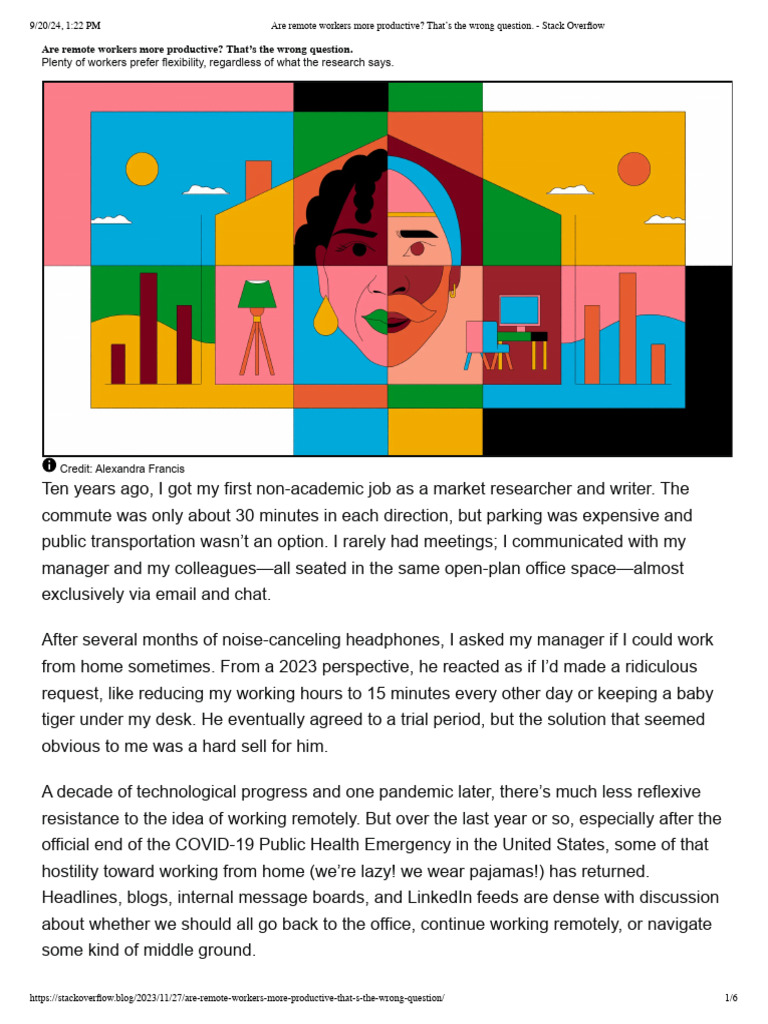 Are Remote Workers More Productive Thats The Wrong Question Stack