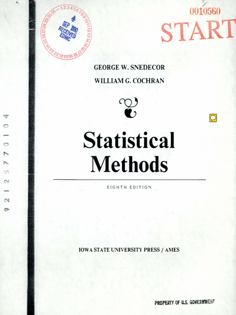 Statistical Methods: George W. Snedecor William G. Cochran | PDF