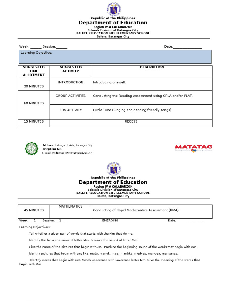 NLC Lesson-Plan Emerging | PDF | Syllable | Letter Case