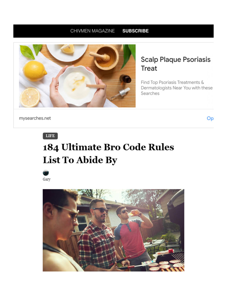 184 Ultimate Bro Code Rules List To Abide by | PDF