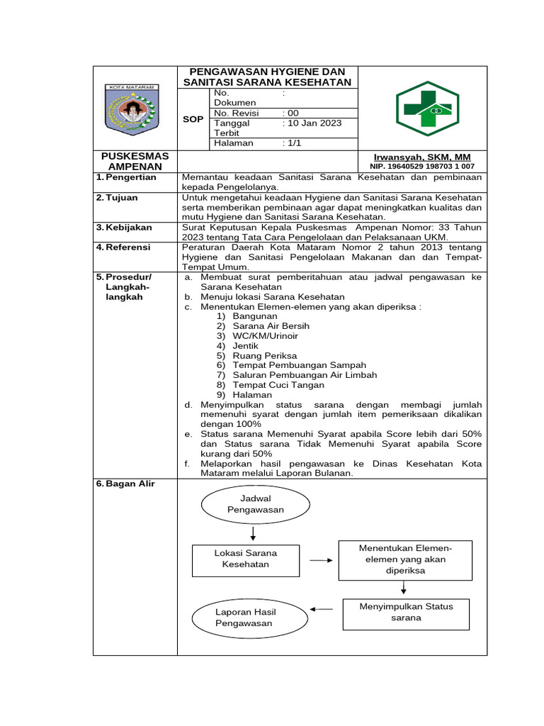 SOP Sarana Kesehatan Fix | PDF