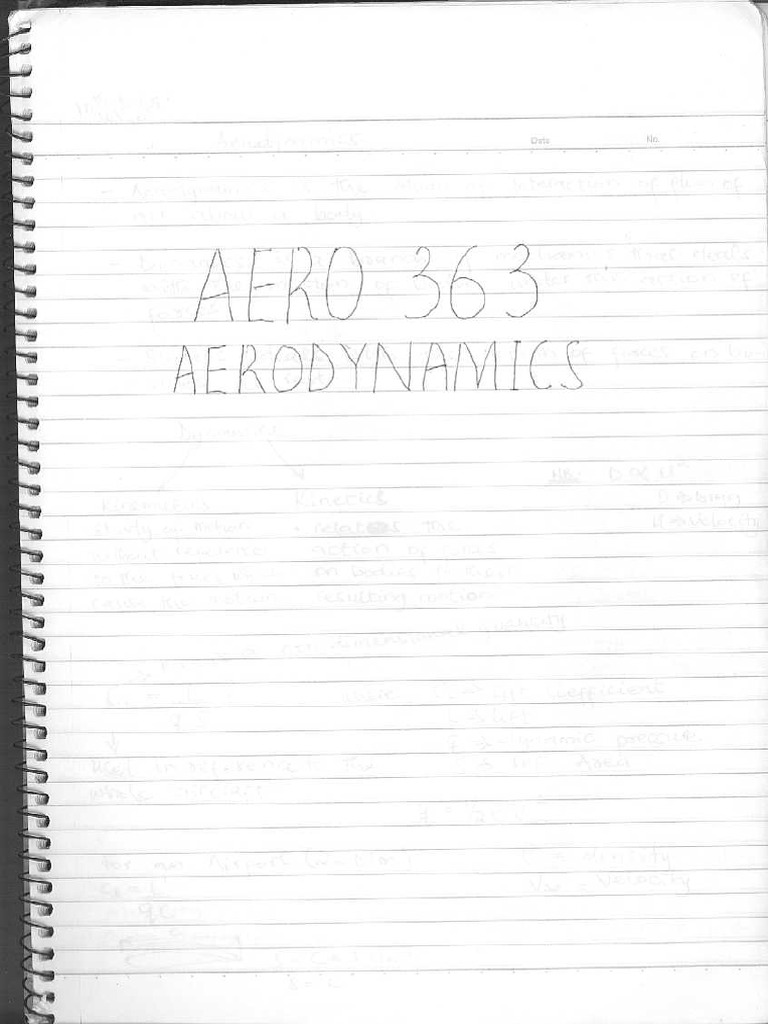 Lecture Notes On Aerodynamics | PDF