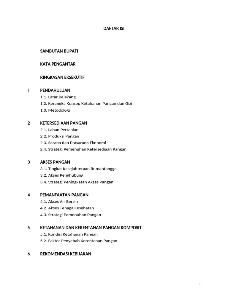 Daftar Isi & Ringkasan Eksekutif | PDF