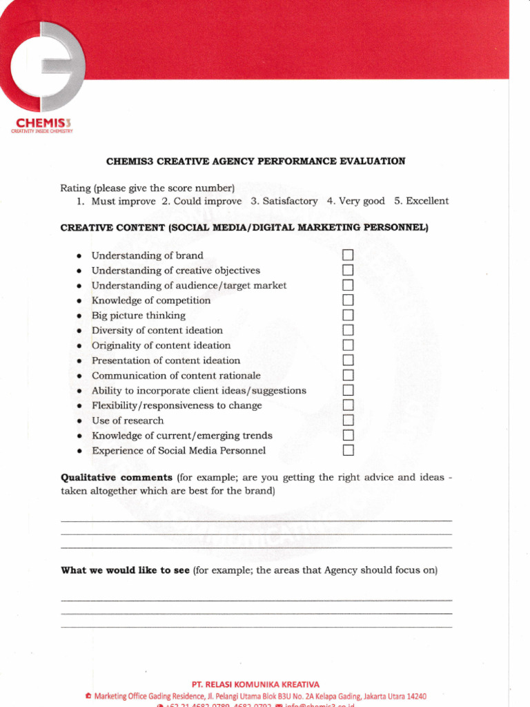 CH3 Agency Evaluation Form | PDF