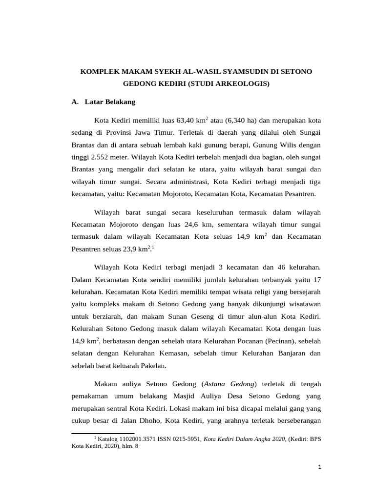 Komplek Makam Syekh Al-Wasil Syamsudin Kota Kediri | PDF