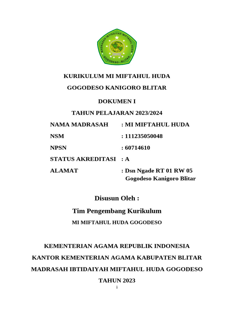 KTSP 2023-2024 Mi Mida Gogodeso | PDF