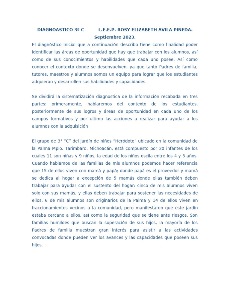 Diagnostico 2C 2022 | PDF