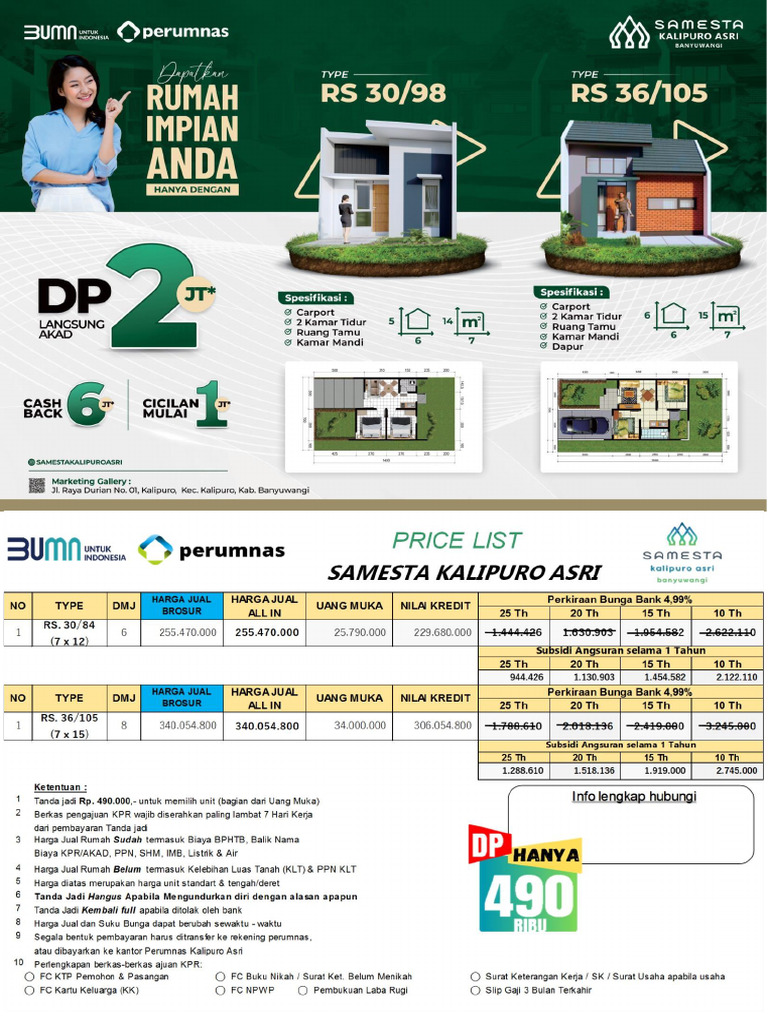 Pricelist Kalipuro Asri Banyuwangi - 2024 | PDF