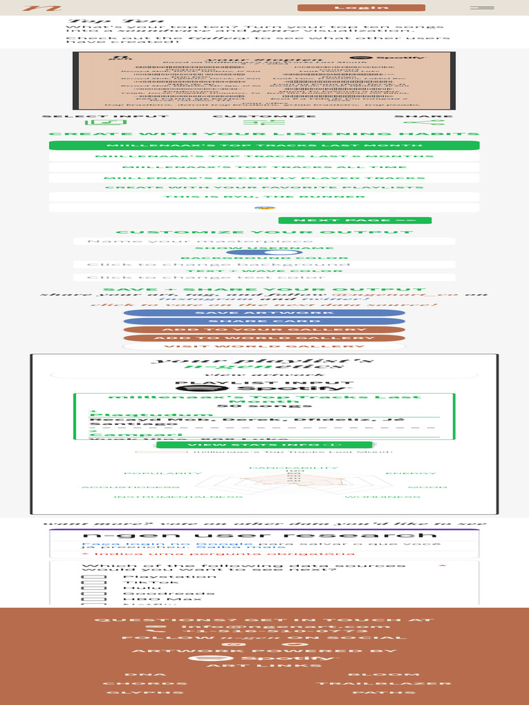 Top Ten Songs Poster From Spotify Data N-Gen Art | PDF