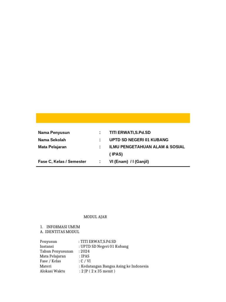 Modul Ajar Ipas Bab Ii Pdf