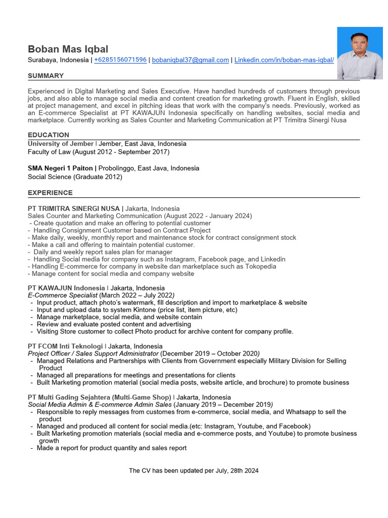 CV ATS Boban PDF | PDF