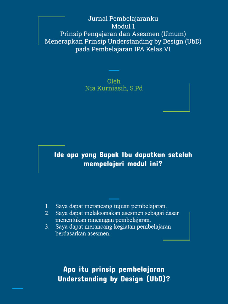 Prinsip Pengajaran dan Asesmen (Umum) Menerapkan Prinsip Understanding ...