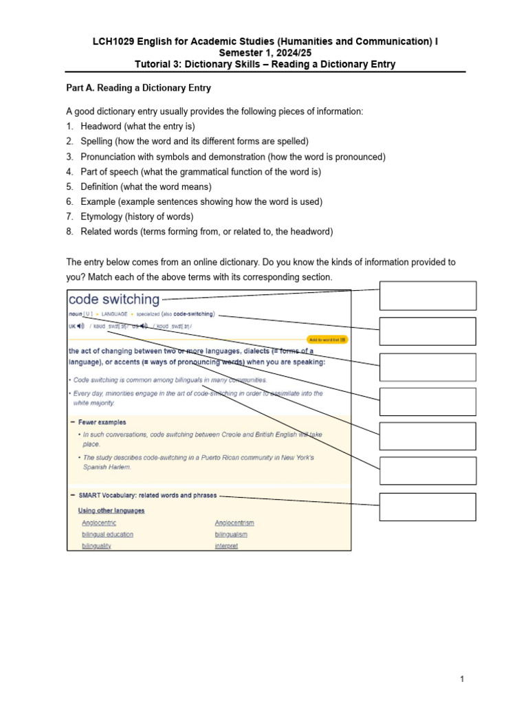 LCH1029 Dictionary Skills | PDF