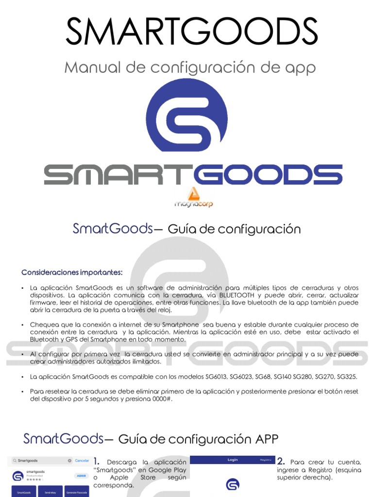 Manual de Configuracion APP SmartGoods PT | PDF Manual de Configuracion APP SmartGoods PT | PDF