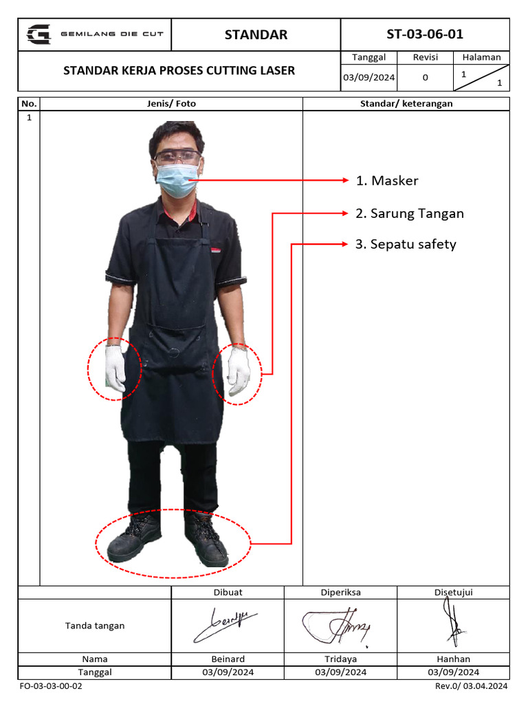 Proses Cutting Laser: Standar Kerja | PDF