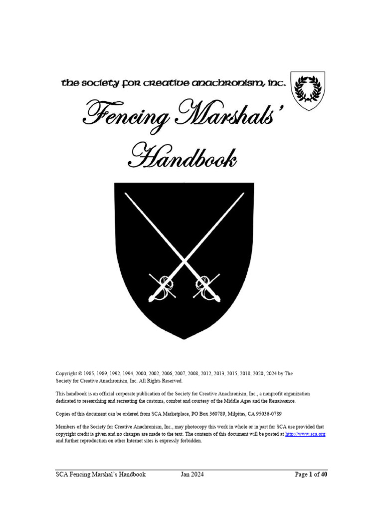 Open Fencing Marshals Handbook Jan2024 | PDF