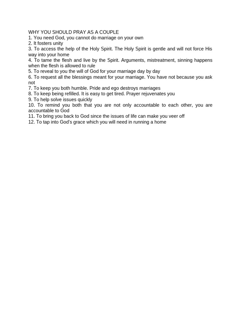 Why You Should Pray As A Couple | PDF