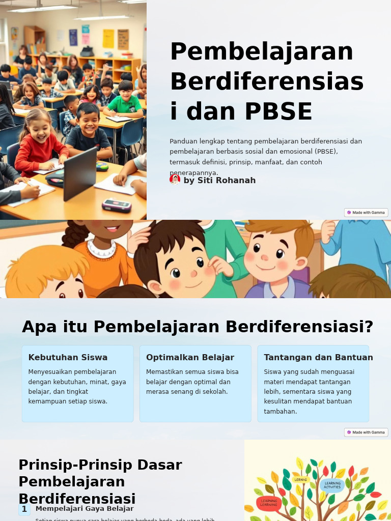 Pembelajaran Berdiferensiasi Dan PBSE | PDF