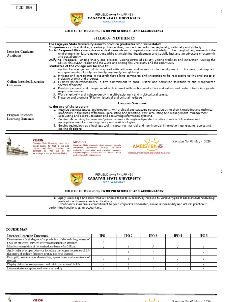 Euthenics Syllabus | PDF