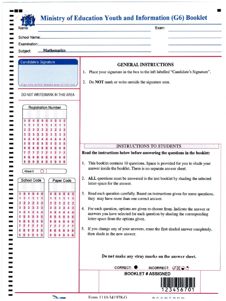 Mathematics Students Booklet | PDF