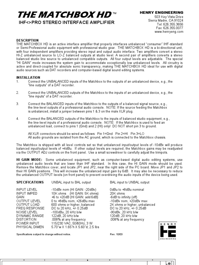 Matchbox | PDF | Sound Recording | Computer Engineering