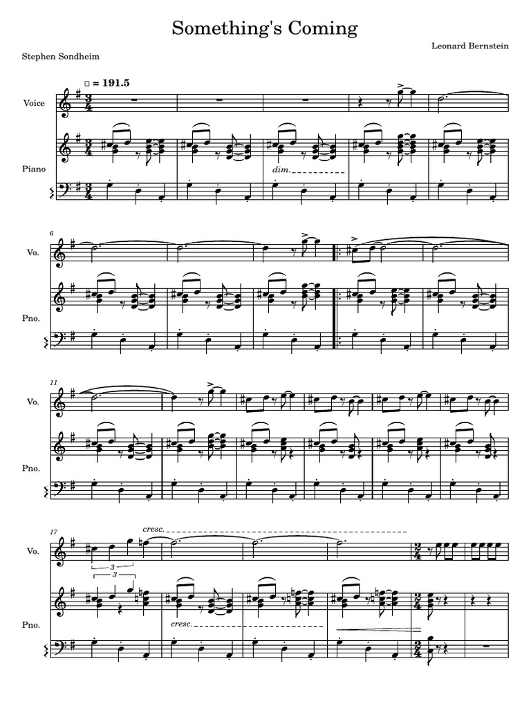Somethings - Coming - West Side Story | PDF
