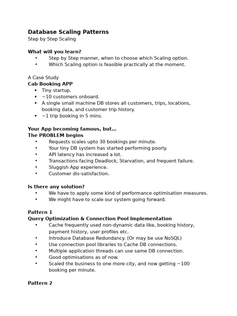 Database Scaling Patterns | PDF