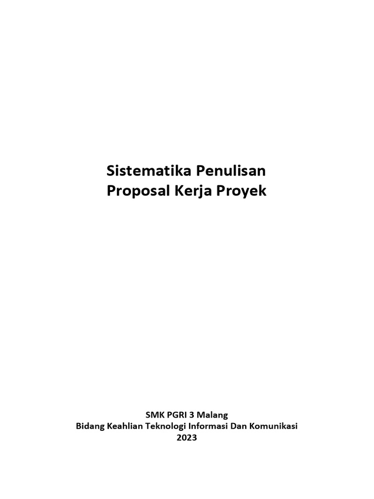 Sistematika Penulisan Proposal Kelas XII-2023 | PDF