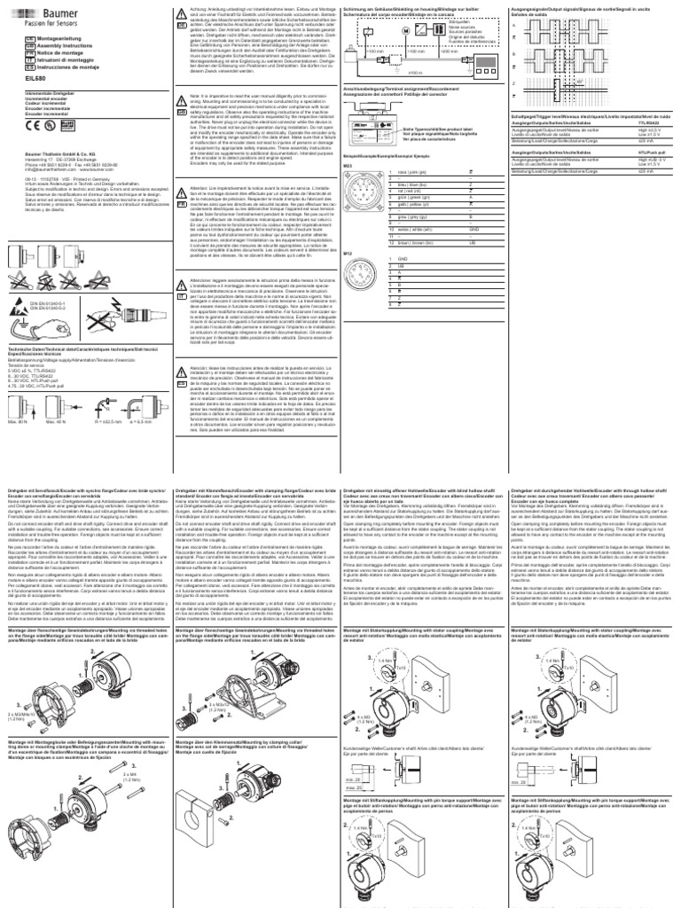Manual de ENCODER BAUMER, Modelo ENCODER BAUMER - EIL580 (2019) | PDF
